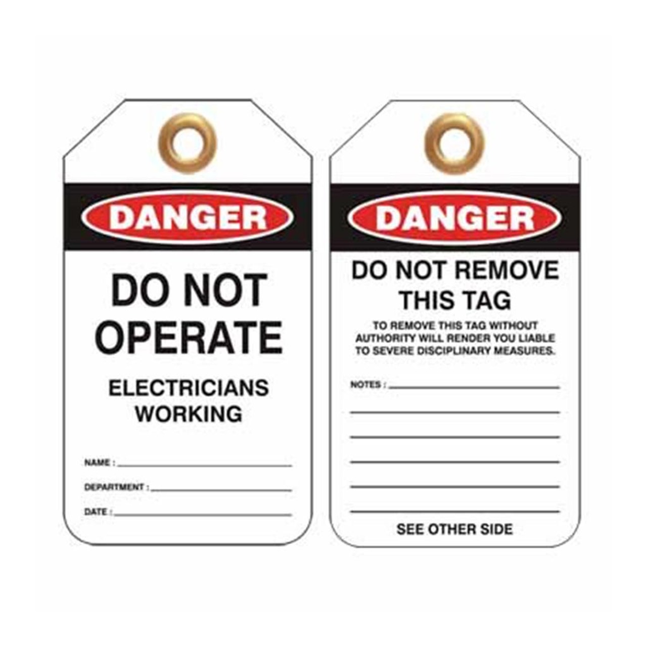Lockout Tags Lockout Tag Danger Do Not Operate Electricians Working